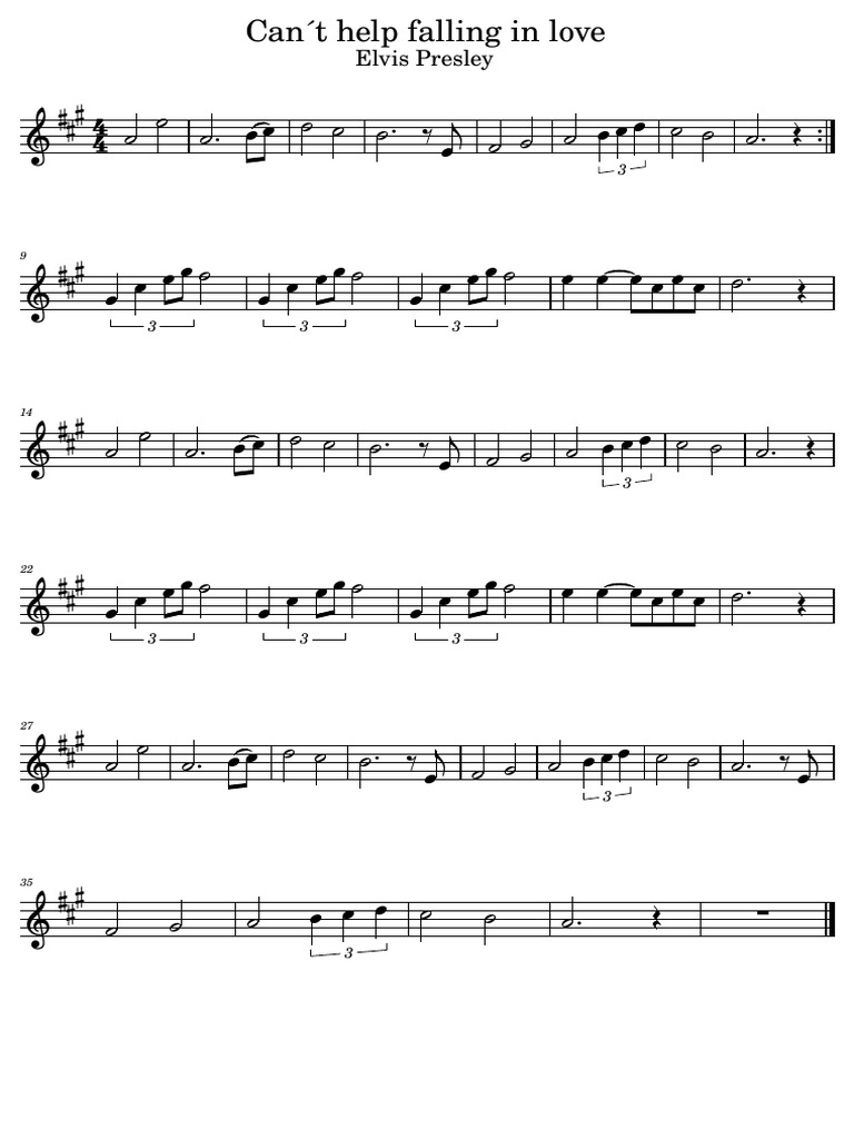 Can T Help Falling in Love Sax | PDF