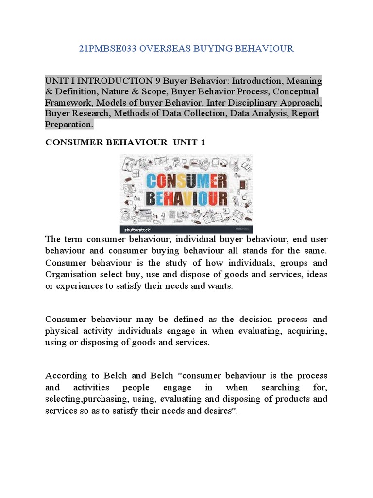 Understanding Overseas Buying Behavior | PDF | Consumer Behaviour | Behavior
