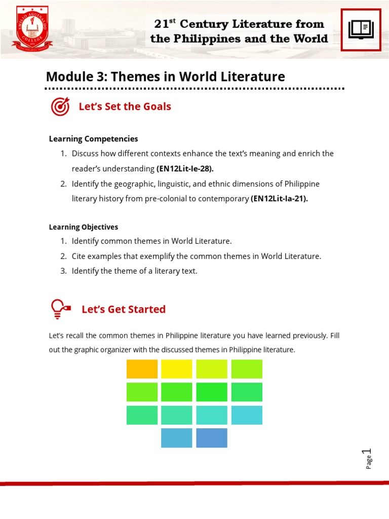 Module 3. Lit. Themes in World Literature | PDF | Gender | Gender Studies