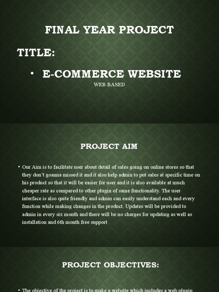 Presentation of E Commerce Website Project | Download Free PDF ...