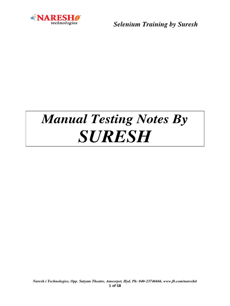 ManualTesting Suresh V005 | PDF | Software Testing | Scrum (Software ... ManualTesting Suresh V005 | PDF | Software Testing | Scrum (Software ...