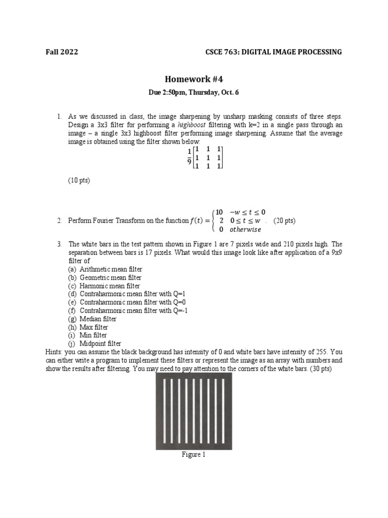 HW 4 | PDF | Filter (Signal Processing) | Computer Vision