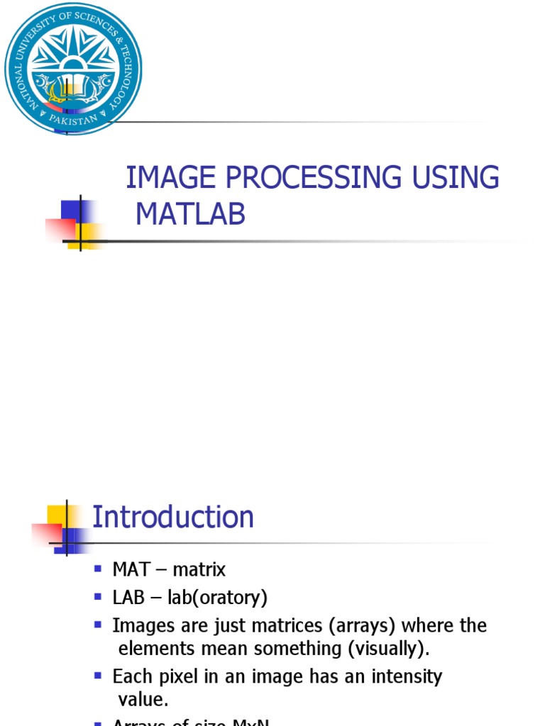 IMAGE PROCESSING WITH MATLAB | PDF | Matrix (Mathematics) | Array Data Structure