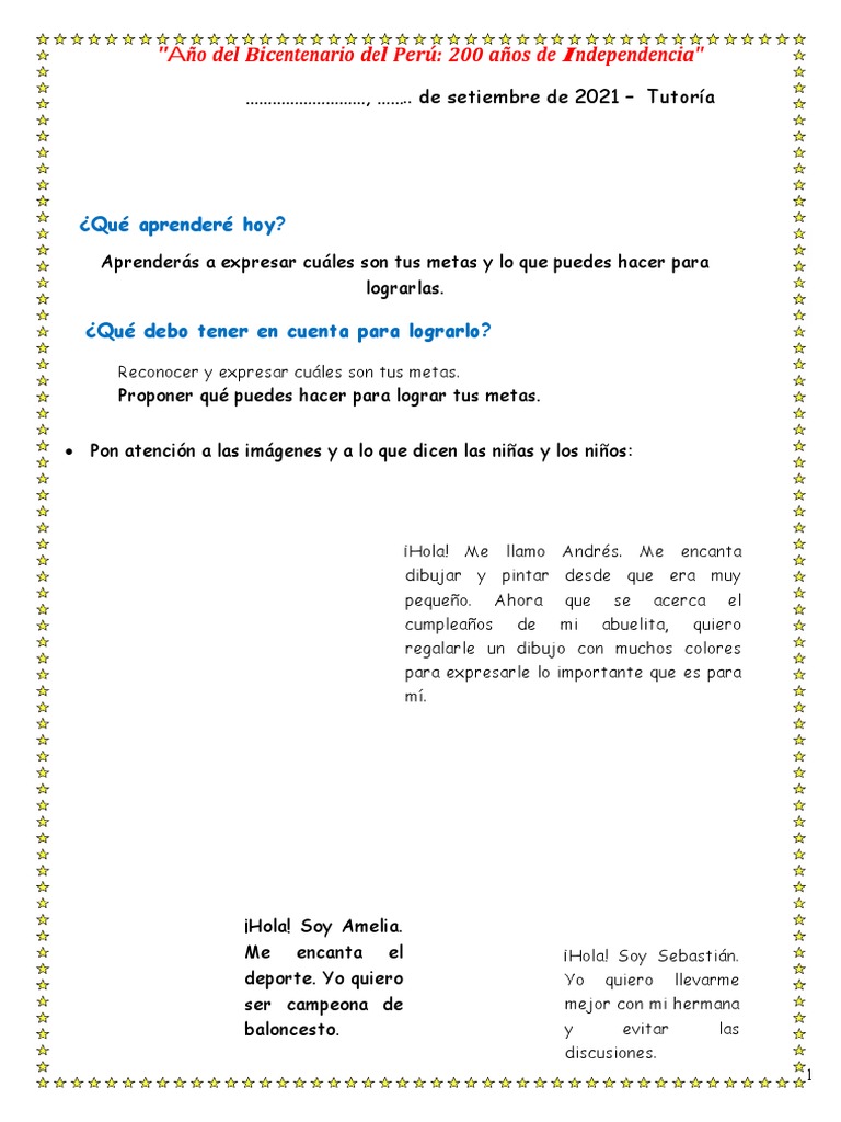 ST1 Estas Son Mis Metas S1 | PDF