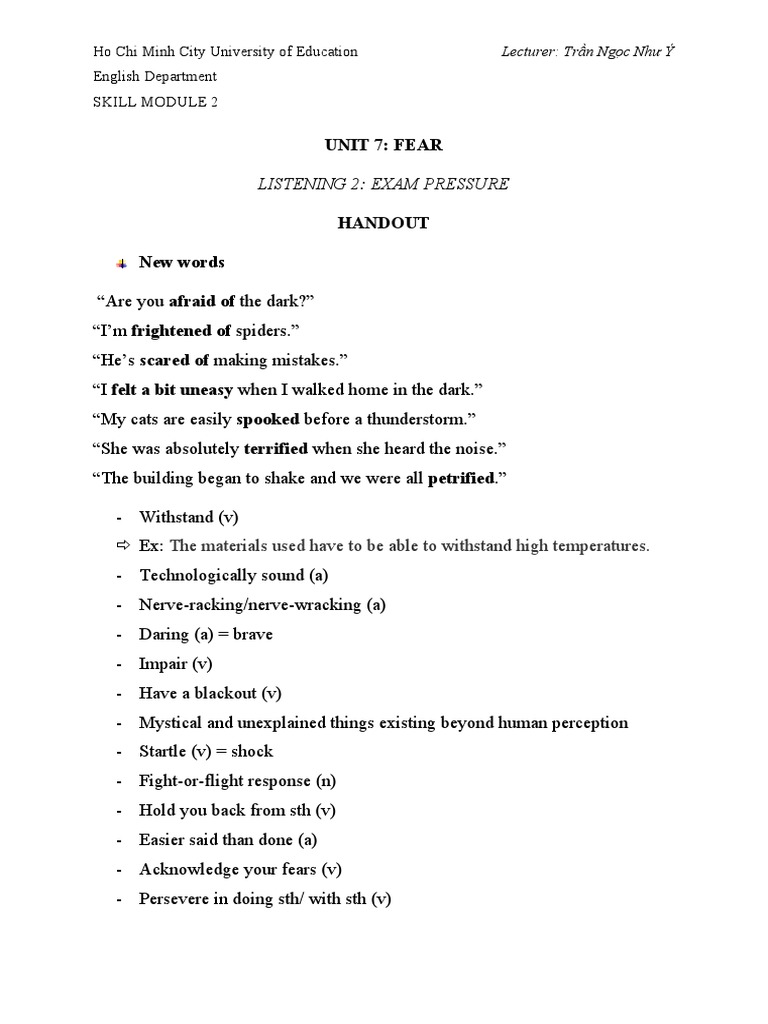 Unit 7 - Week 1 - Handout | PDF | Language Arts & Discipline