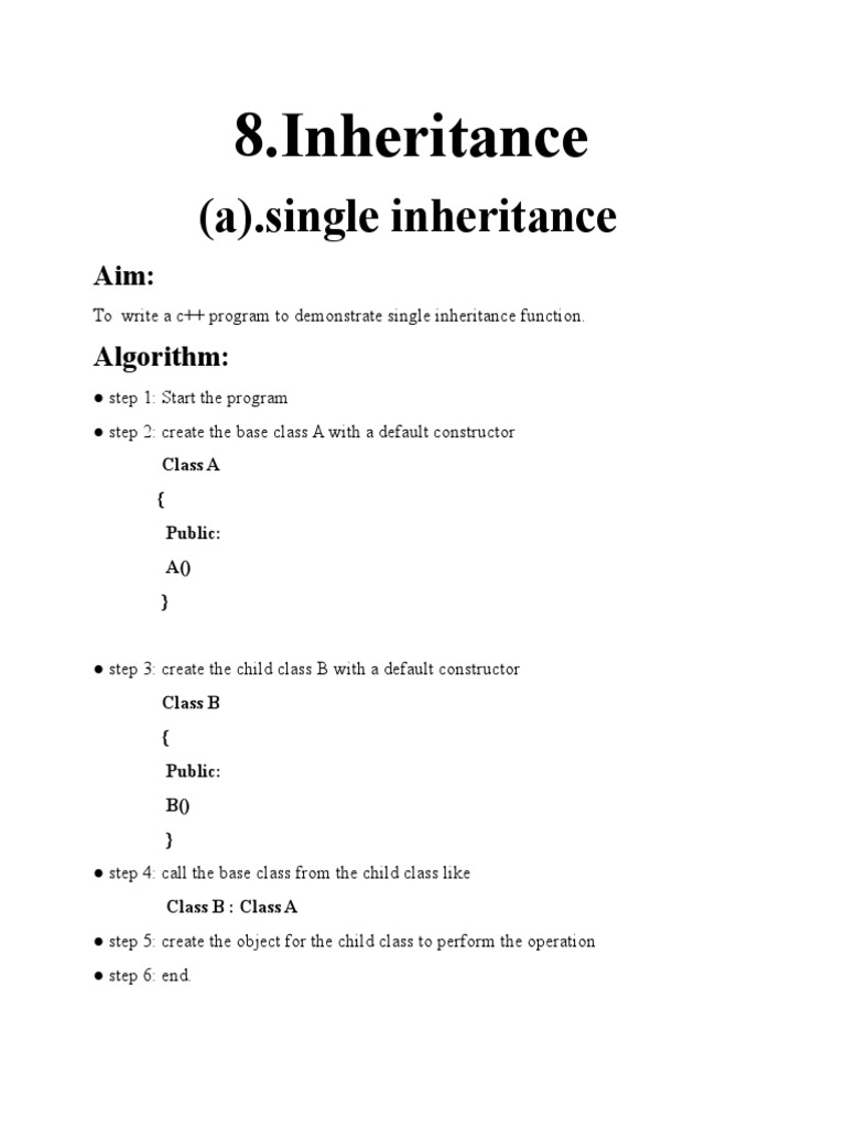 Types Of Inheritance Pdf Inheritance Object Oriented Programming Constructor Object