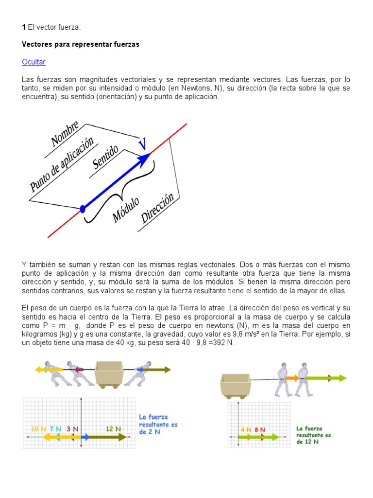 El Vector Fuerza | PDF | Fuerza | Peso