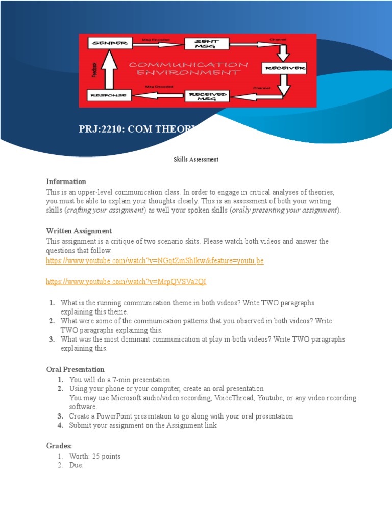 PRJ 2210 Skills Assessment | PDF