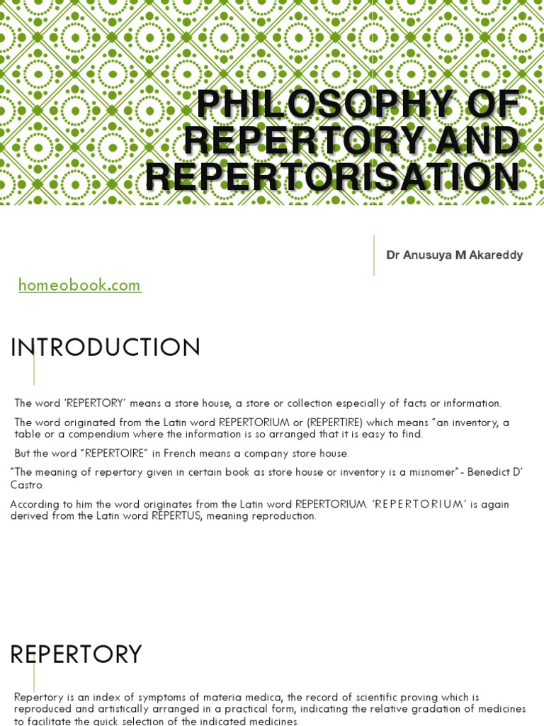Philosophy of Repertory and Repertorisation | PDF | Homeopathy | Medicine