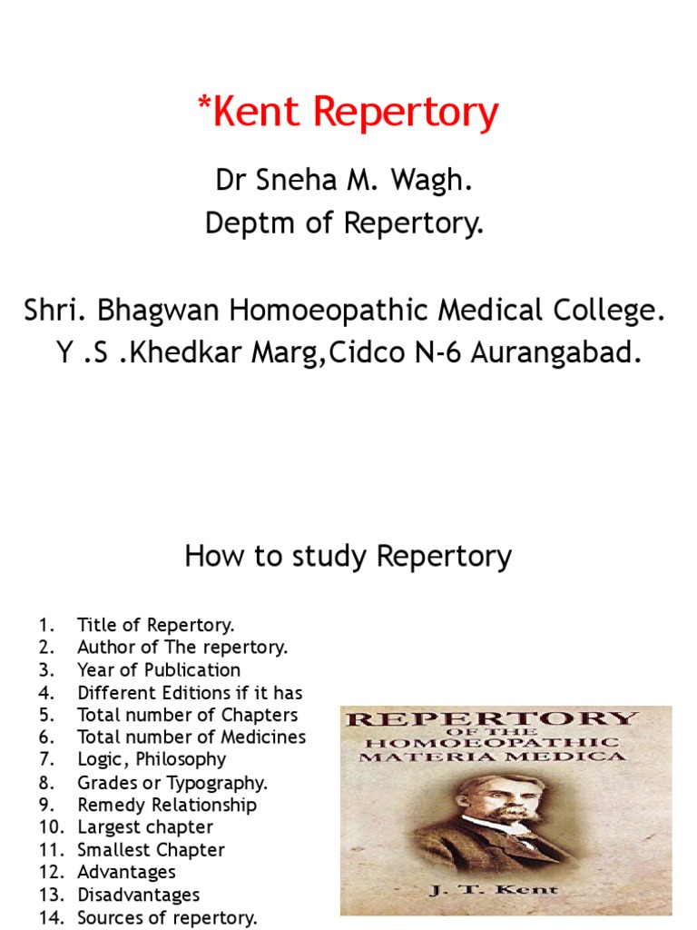 Overview of Kent Repertory Chapters | PDF | Throat | Homeopathy