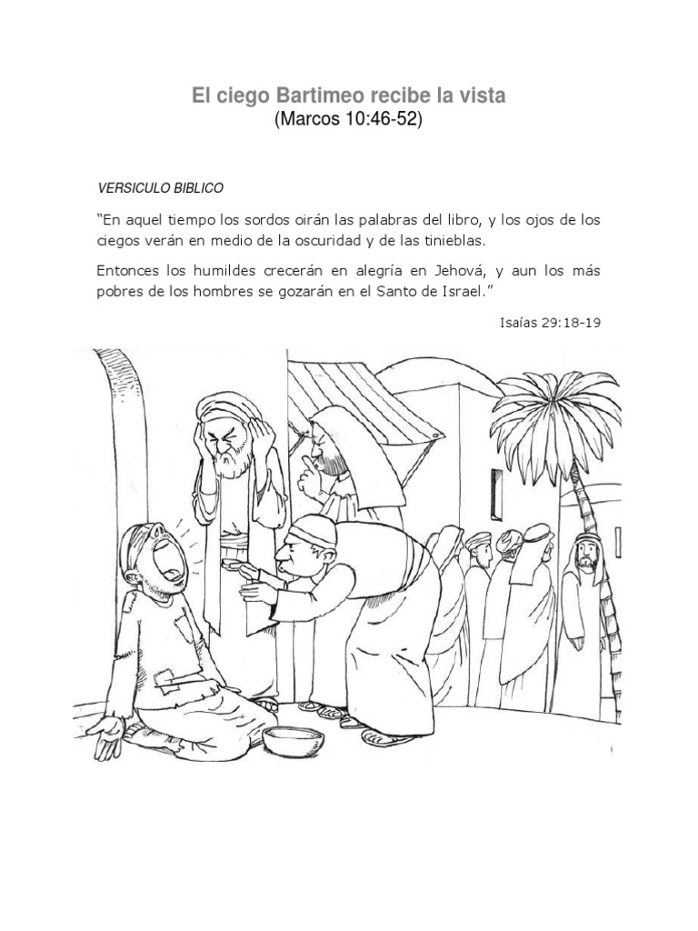 El Ciego Bartimeo Recibe La Vista | PDF