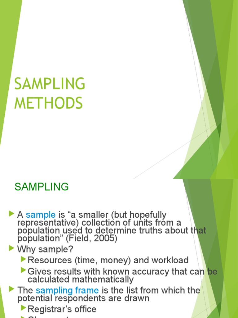 Sampling Methods | PDF | Sampling (Statistics) | Stratified Sampling