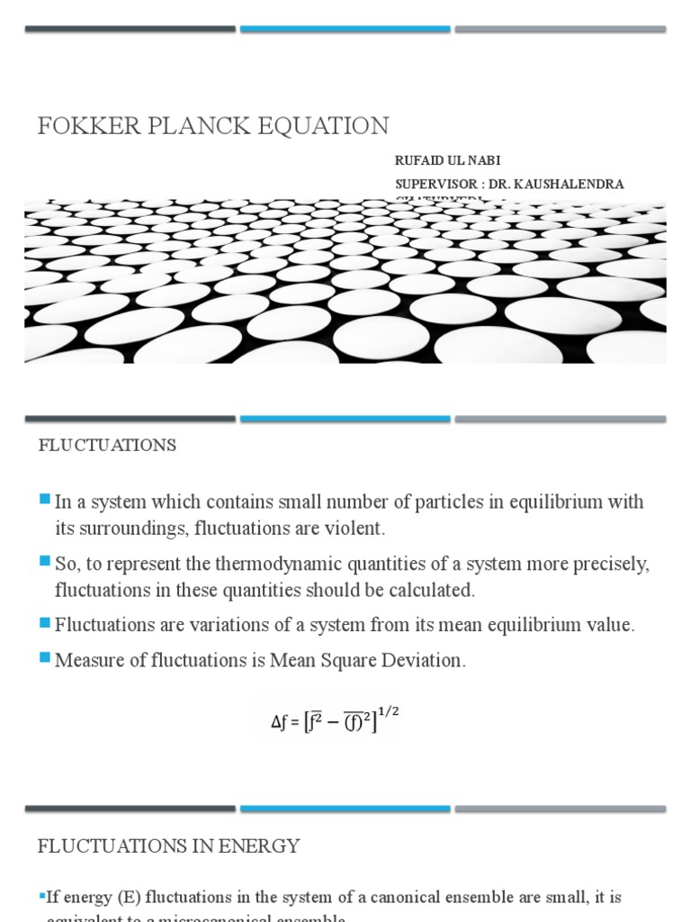 Fokker Planck Equation | PDF | Brownian Motion | Thermodynamics