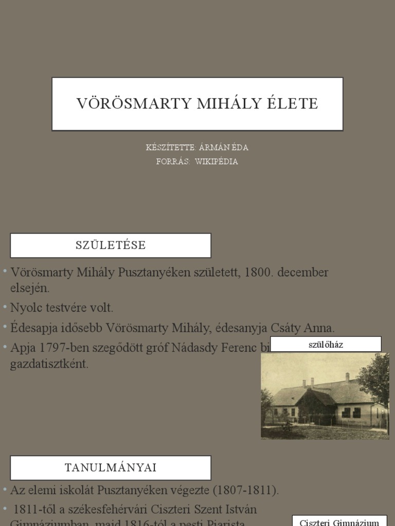 Vörösmarty Mihály Élete | PDF