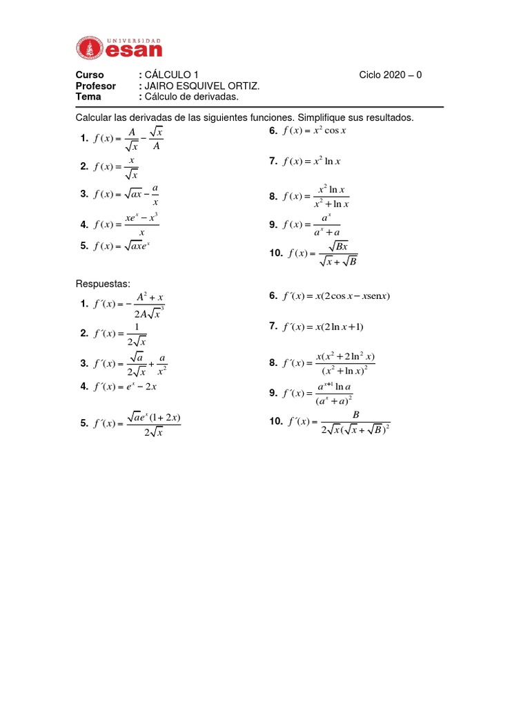 Derivadas Reglas Basicas | PDF | Métodos y materiales de enseñanza | Ciencia y matemáticas