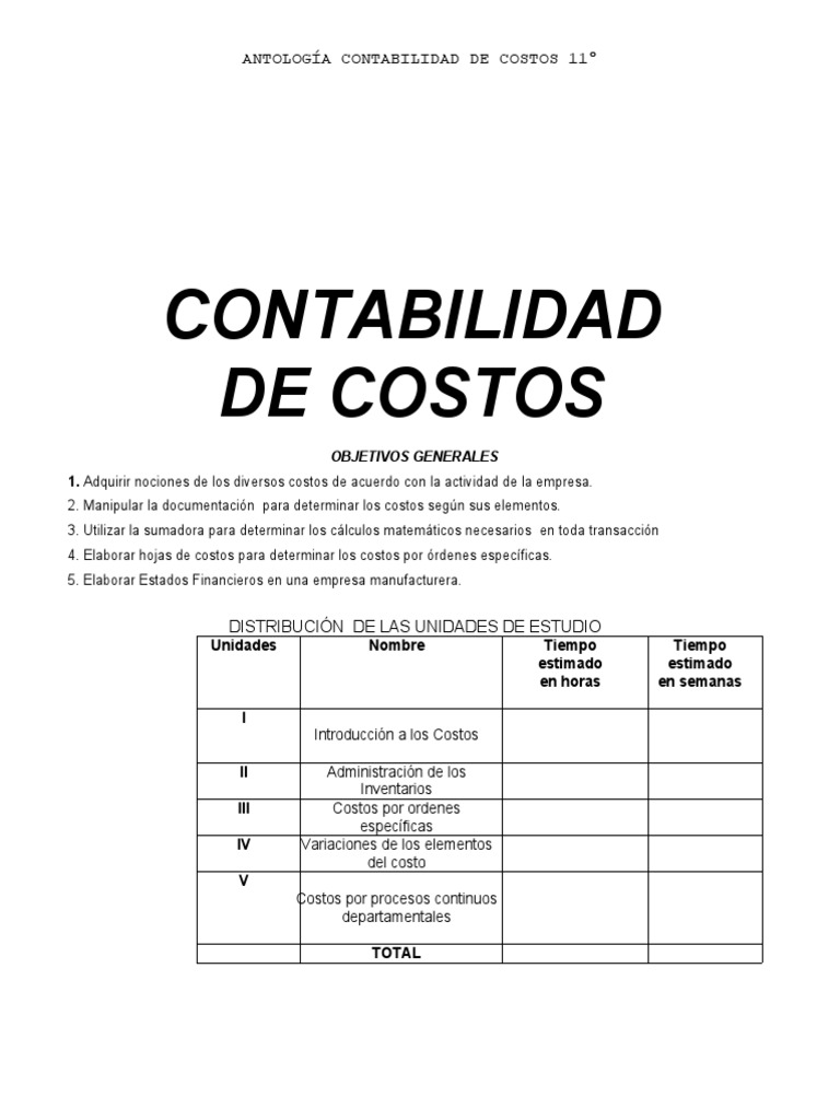 Contabilidad de Costos: Conceptos Clave | PDF | Contabilidad | Costo