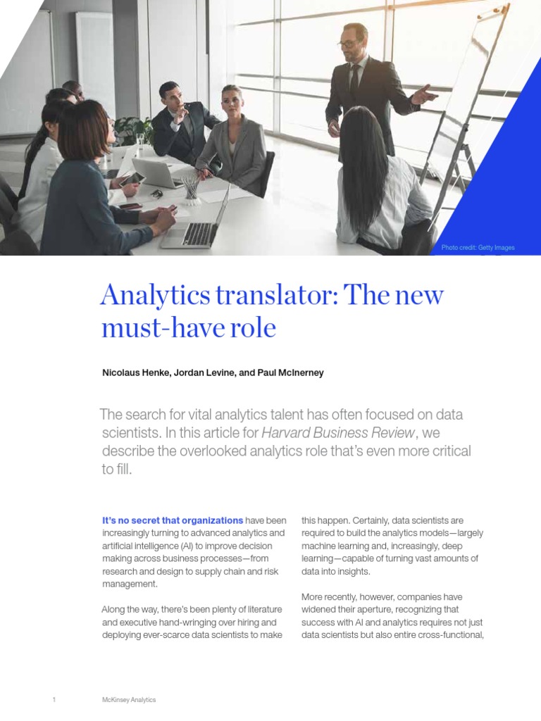 Analytics-Translator-The-New-Must-Have-Role (McKinsey 2018) | PDF ...