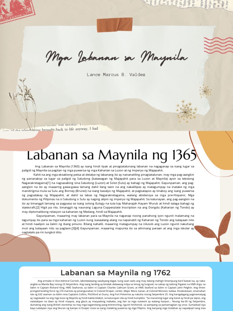 Mga Labanan Sa Maynila | PDF