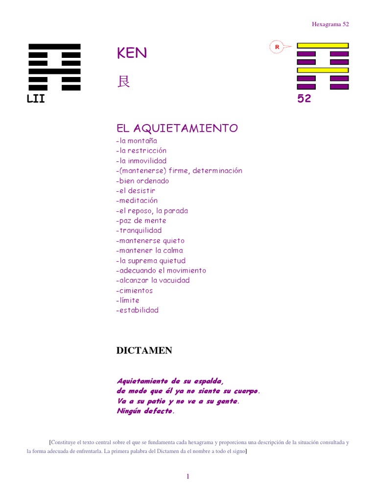 Hexagram A 52 | PDF | Yin y yang
