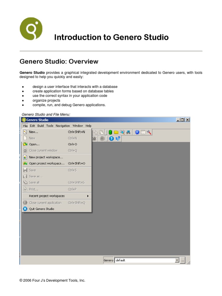 Genero Studio | PDF | Window (Computing) | Databases