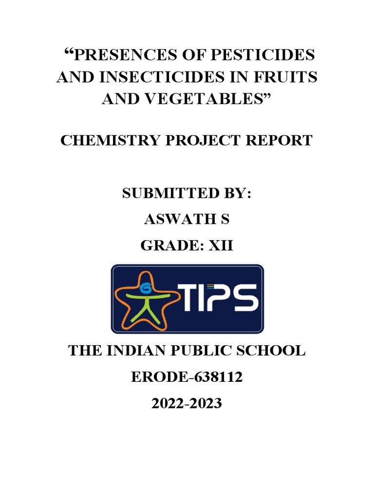 Aswath S - Presence of Insecticides and Pesticides in Fruits and ...