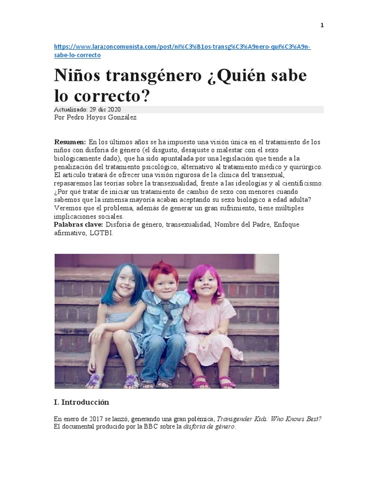 Niños Transgénero | PDF | Transexual | Género