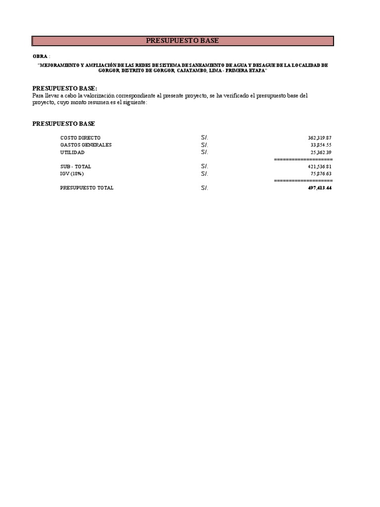 I.1-II.1-II.3-II.4-II.5-II.6-II.7 VAL - Gorgor - ENE - 2021 | PDF | Presupuesto | Agua y el ...