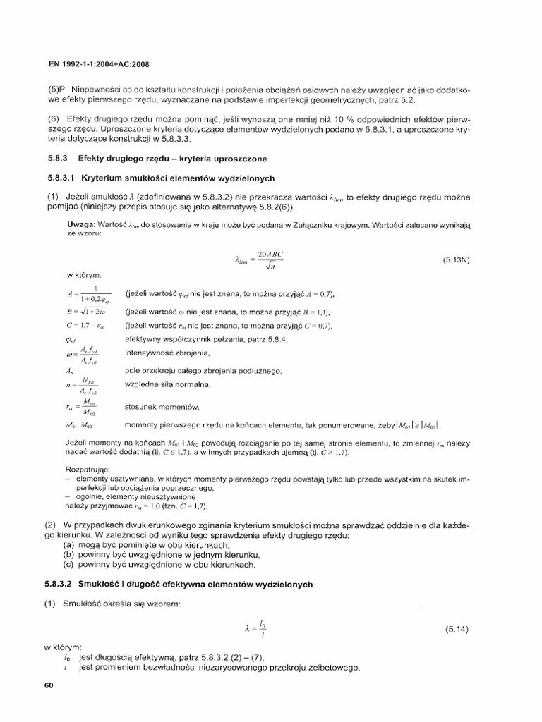 PN-EN 1992-1-1 Projektowanie Konstrukcji Z Betonu Reguly Ogólne I Reguly Dla Budynków - Part1 | PDF