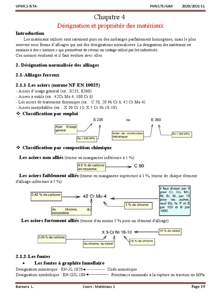 Désignation normalisée des matériaux | PDF | Fonte (métallurgie) | Acier