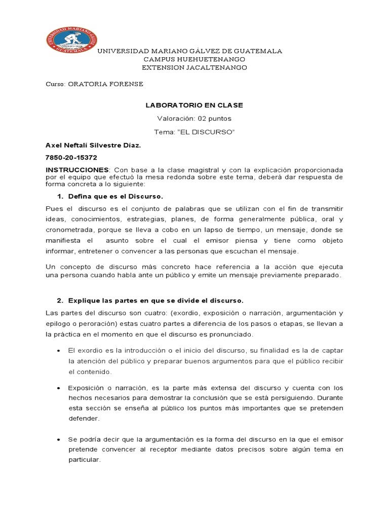 Annotated-3. LABORATORIO EN CLASE, SOBRE EL DISCURSO | PDF | Hablar en público | Comunicación