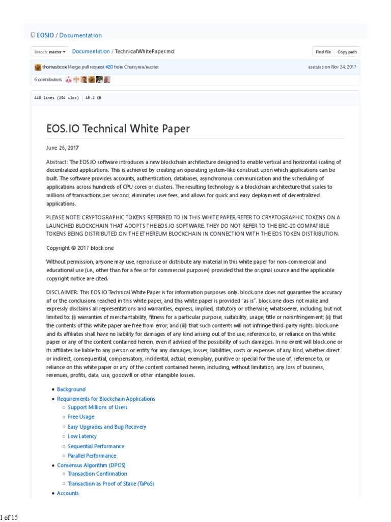 Eos io-TechnicalWhitePaper | PDF | Application Software | Parallel Computing