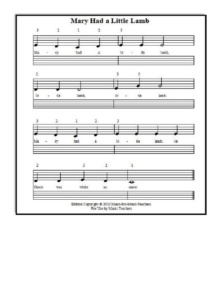 Mary Had A Little Lamb Piano | PDF