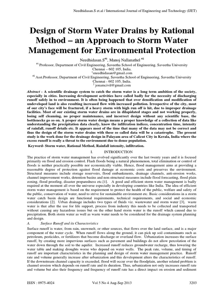 Storm Rational Method | PDF | Combined Sewer | Surface Runoff