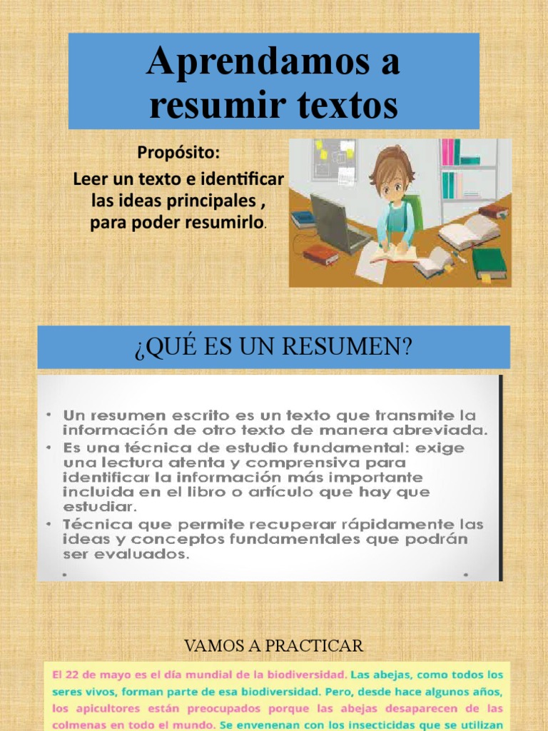Aprende a Resumir Textos | PDF