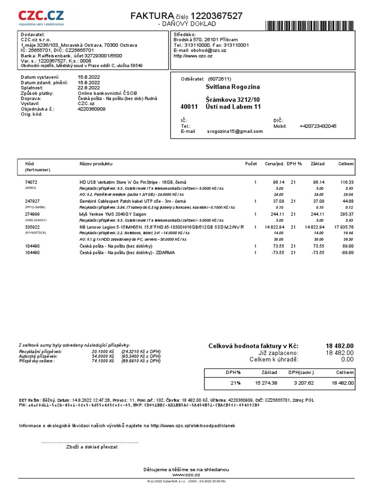 Faktura 1220367527 | PDF