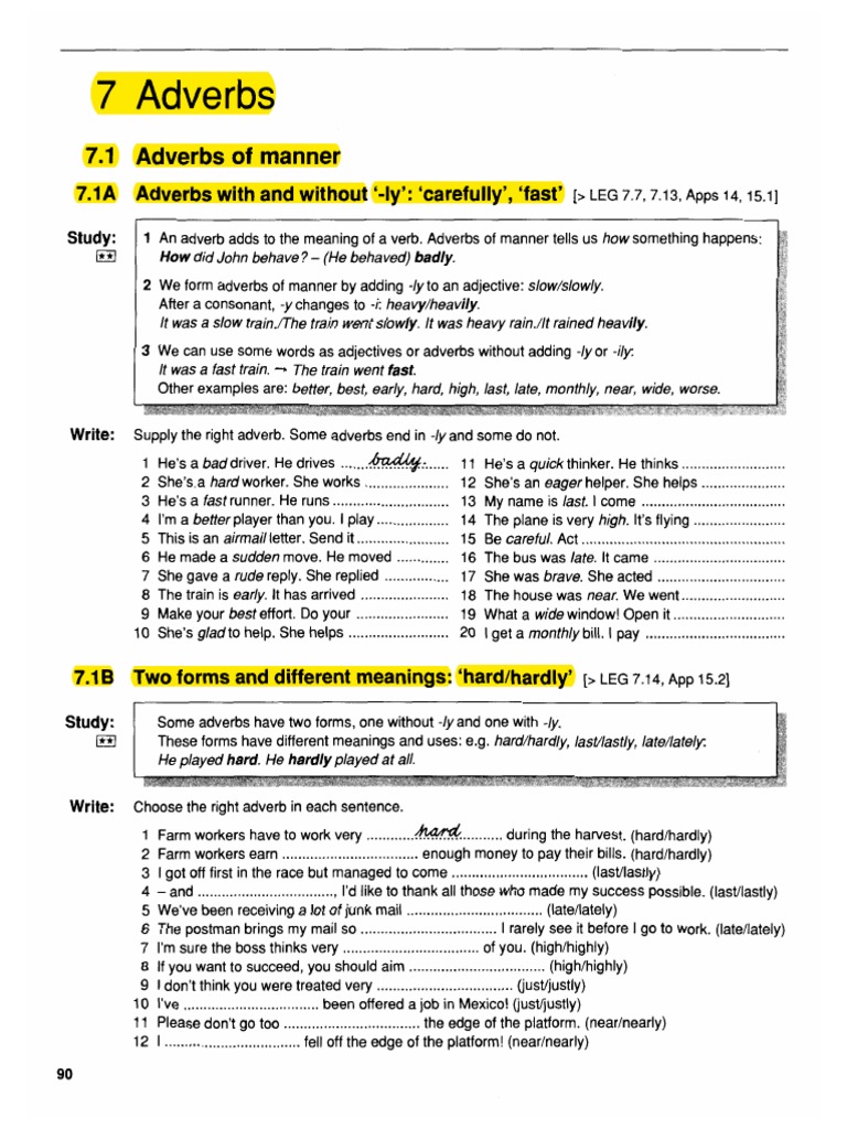 Adverbs Further Reading | PDF | Adverb | Adjective