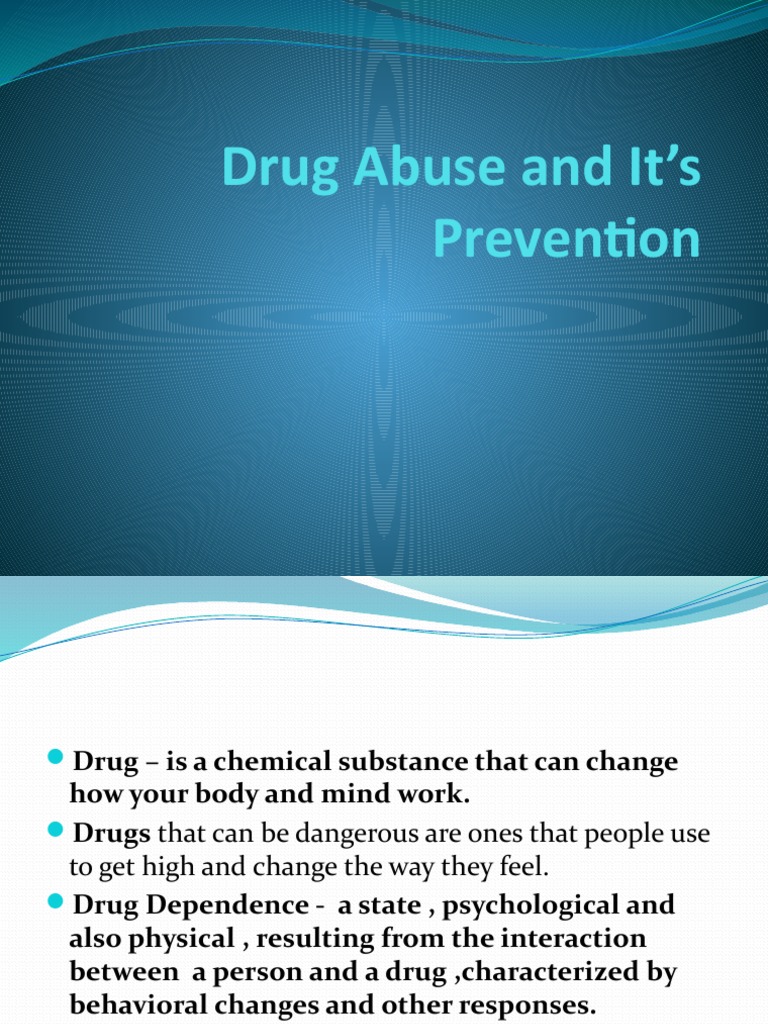 Drug Abuse and Its Prevention Powerpoint | PDF | Heroin | Substance ...