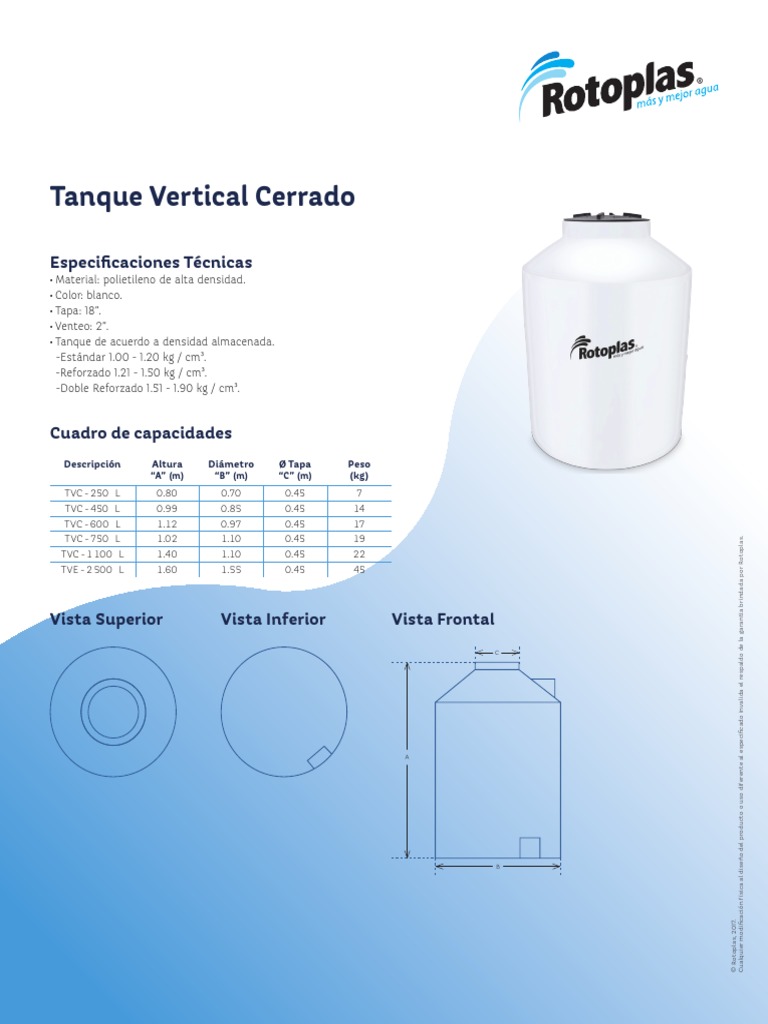 Tanque Vertical Ficha Tecnica | PDF | Tanques | Química