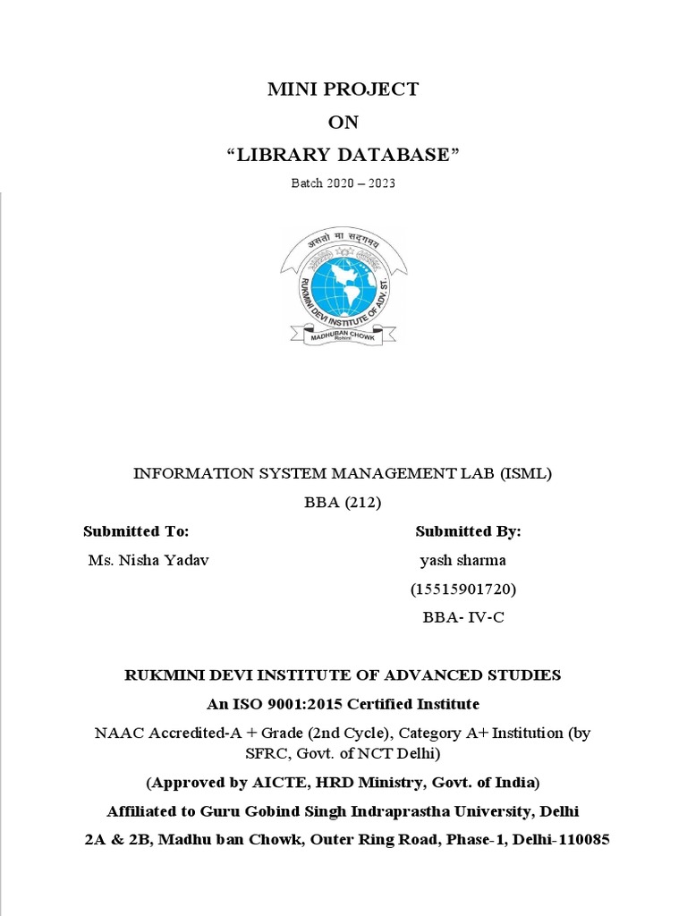 Ism Lab | PDF | Libraries | Databases