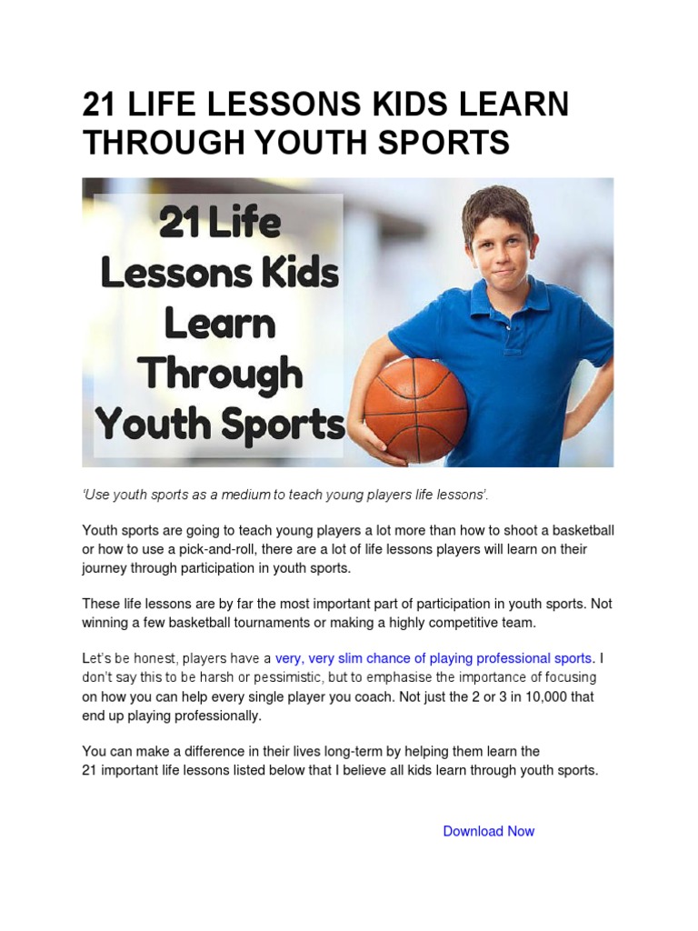 Life Lessons Through Youth Sports | PDF | Disciplines | Goal