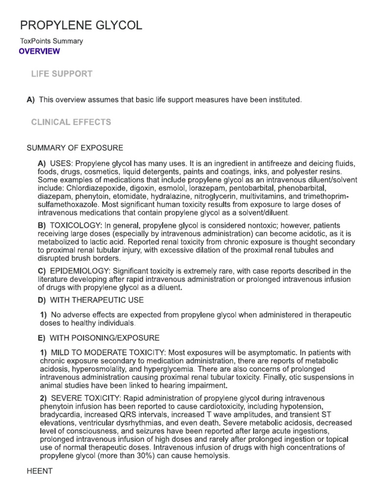 Propylene Glycol Monograph | PDF