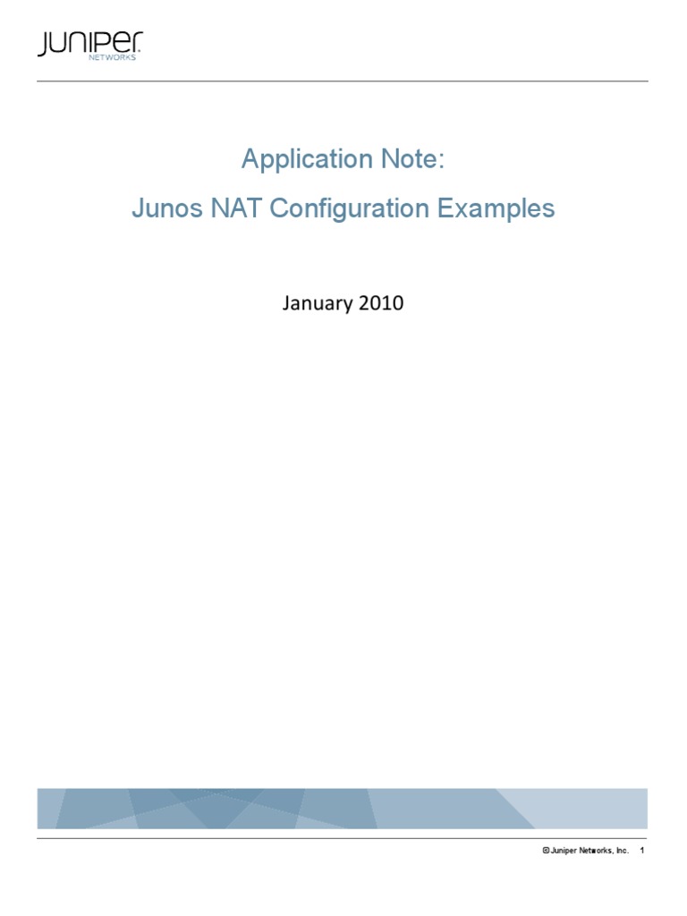 Junos NAT Examples | PDF | Ip Address | Network Architecture