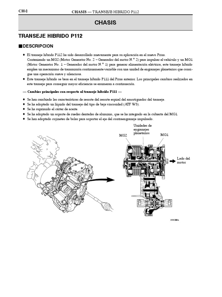 Transeje Híbrido P112 para Prius | PDF | Engranaje | Vehículo híbrido
