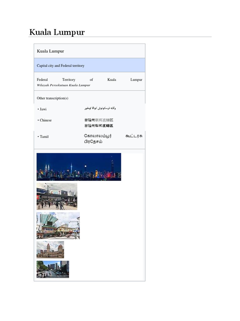 Kuala Lumpur | PDF | Malaysia