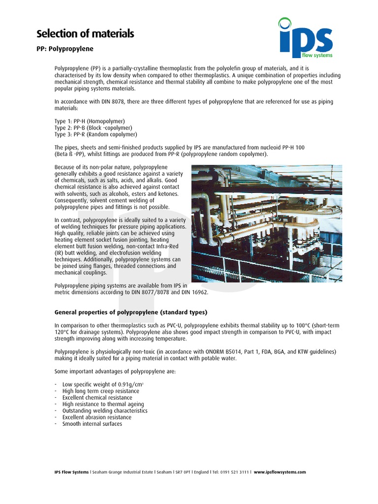 Selection of PP Materials | PDF | Pipe (Fluid Conveyance) | Welding