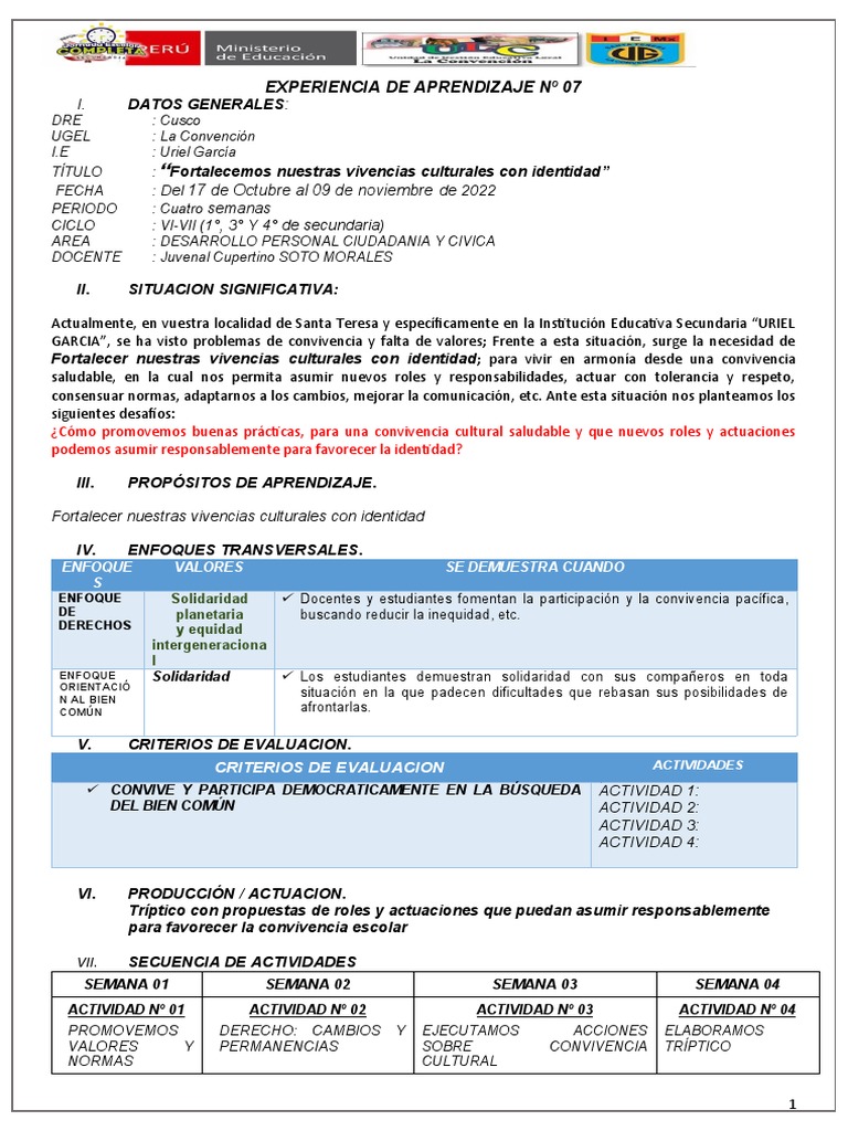 Experiencia 07 | PDF | Evaluación