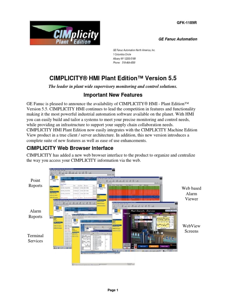GFK1189R-CIMPLICITY® HMI Plant Edition™ Version 5.5 | PDF | Remote Desktop Services | Computer ...