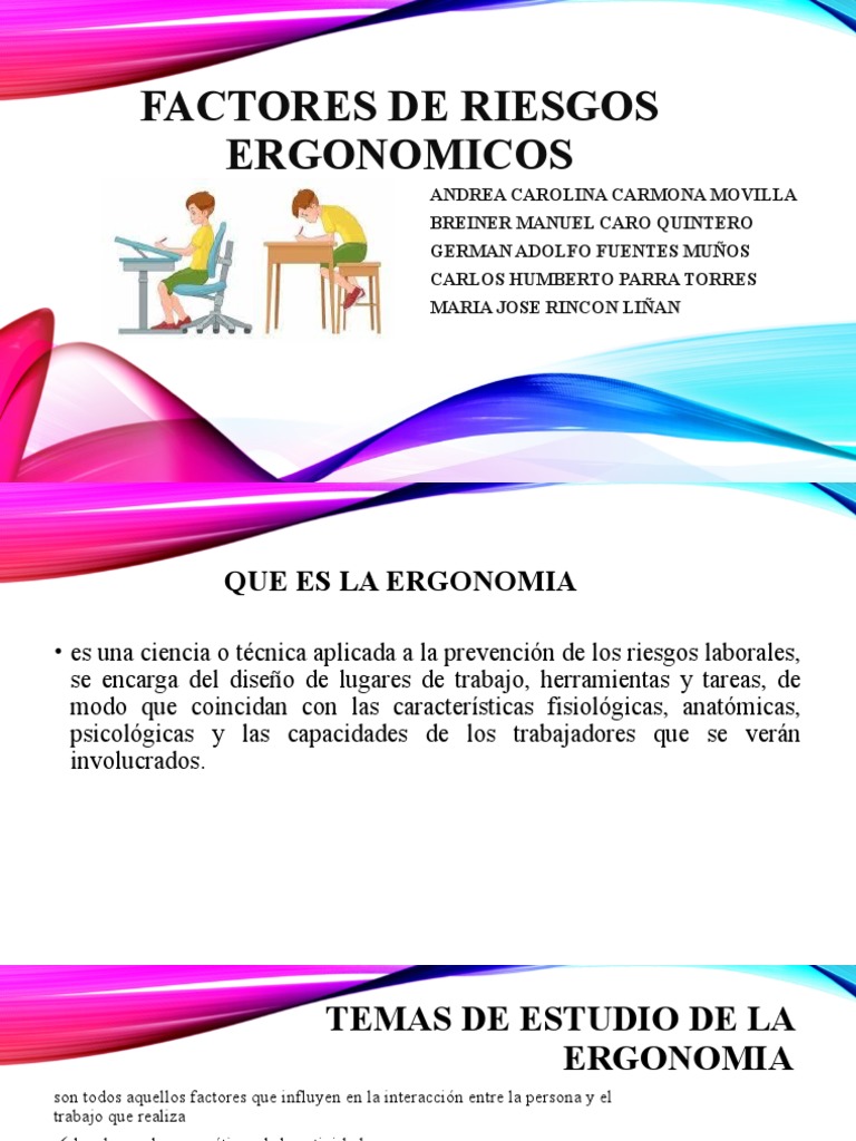 Factores de Riesgos Ergonomicos | PDF | Encendiendo | Factores humanos y ergonomía