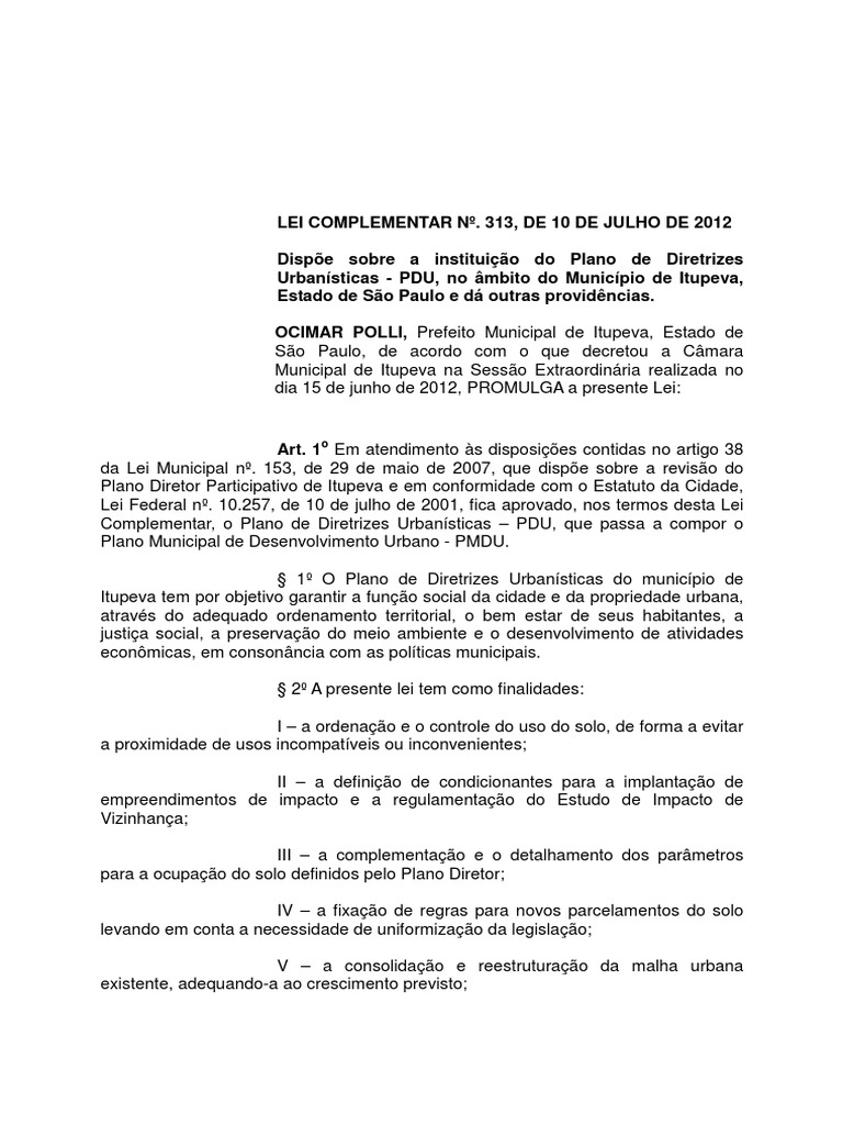 Lei Complementar 313 | PDF