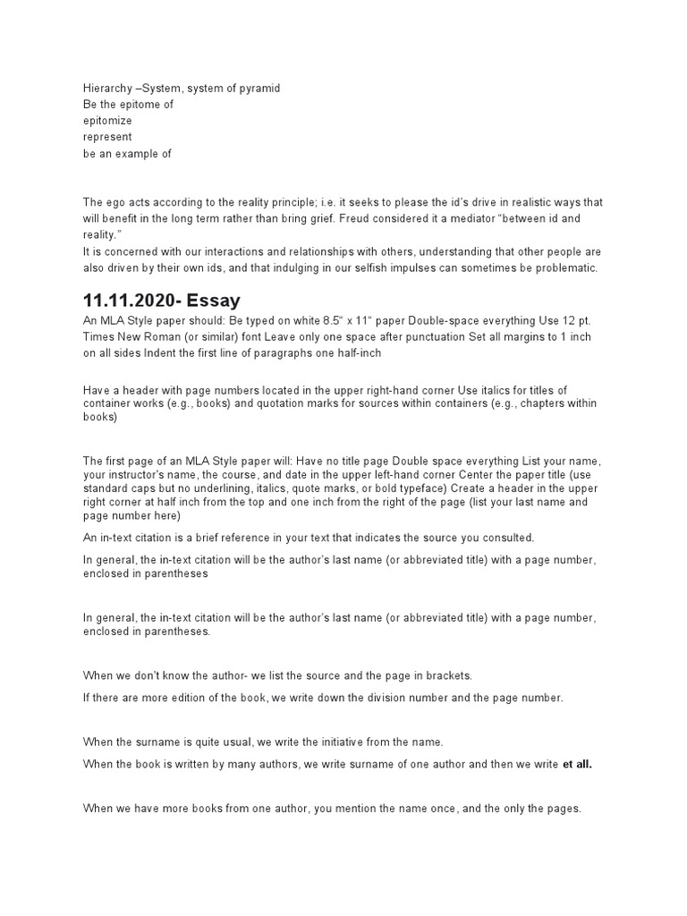 Hierarchy and Guide For Essay | PDF | Id | Bracket